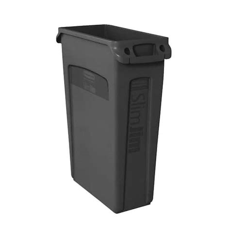 Rubbermaid Commercial Products Slim Jim 23 Gal Gray Vented Plastic