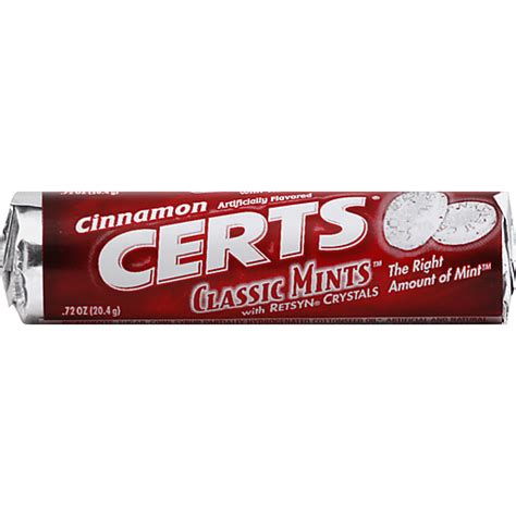 Certs® Cinnamon Classic Mints™ 072 Oz Roll Chewing Gum Market Basket