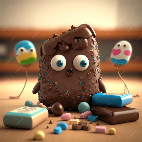 Food Dessert Cute Chocolate Character Ai Generated Illustration Funny Food Dessert Cute Chocolate Character Ai Generated Illustration Funny