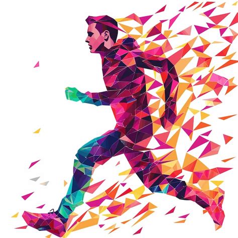 Premium Vector Running Man From Triangles Low Poly Style Vector