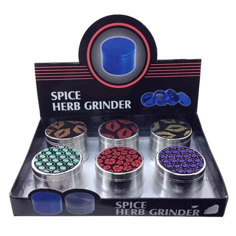 50mm Suede Assorted Designs 4 Part Grinder