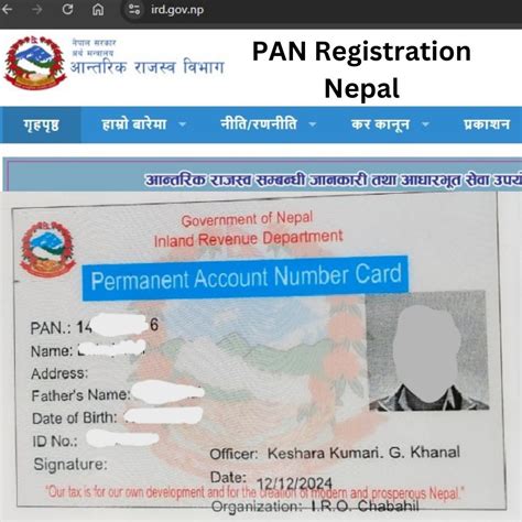 Pan Registration In Nepal Permanent Account Number 2025