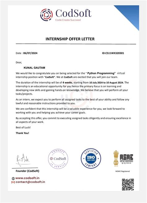 Kunal Gautam On Linkedin Internship Python Pythonprogramming Codsoft Learningjourney
