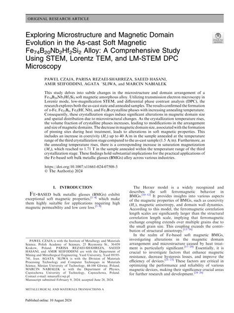 Pdf Exploring Microstructure And Magnetic Domain Evolution In The As Cast Soft Magnetic