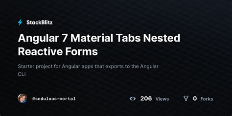 Angular 7 Material Tabs Nested Reactive Forms Stackblitz