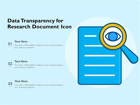 Data Transparency For Research Document Icon Presentation Graphics Presentation Powerpoint