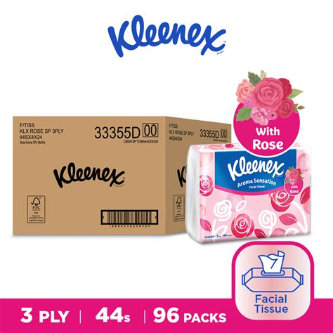 Kleenex Facial Tissue Rose Aroma Sensation 3 Ply 44s [96 Packs ...
