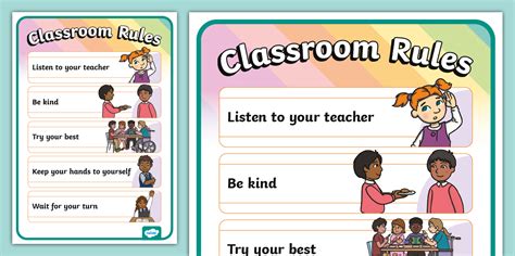 Class Rules Display Poster Teacher Made Twinkl