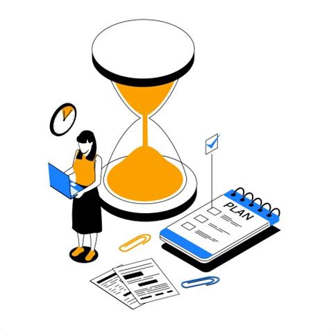 Time Management People Organize Productive Work Vector Image