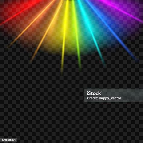 무지개 반사 스펙트럼 투명 한 배경에 고립의 크리에이 티브 벡터 일러스트 아트 디자인 게이 프라이드 색상입니다 추상 개념 그래픽