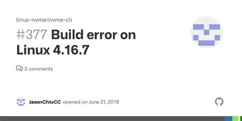 Build Error On Linux Issue Linux Nvme Nvme Cli GitHub