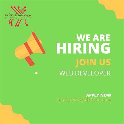 We Are Hiring Web Developer Pinkwhale Technologies