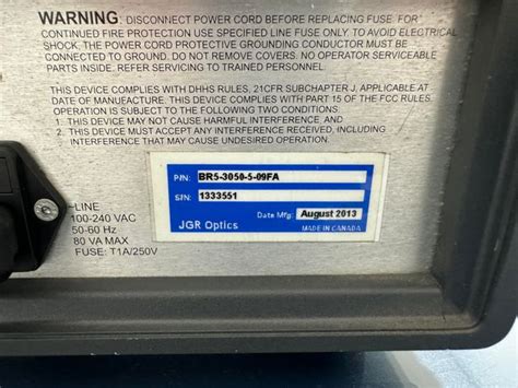 Equipamento Para Teste De Fibra Otica Marca Jgr Optics Modelo Br5