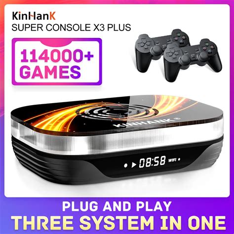 Kinhank Super Console X3 Plus Retro Video Game Console With 117000 Classic Games For Snes Ss