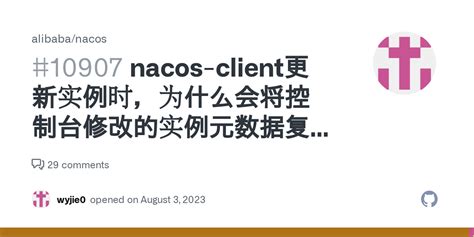 nacos client更新实例时，为什么会将控制台修改的实例元数据复原呢？ · issue 10907 · alibaba nacos