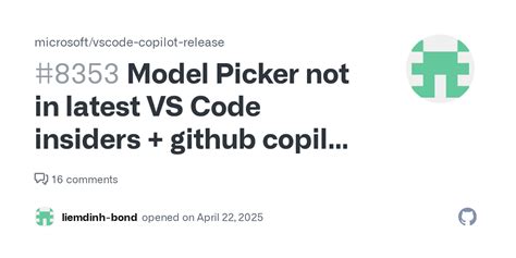 Model Picker Not In Latest Vs Code Insiders Github Copilot Extension