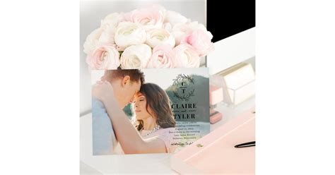 Fancy Initials Elegant Photo Wedding Invitation Zazzle