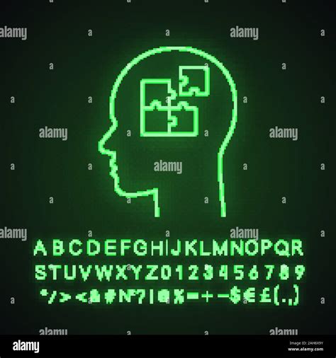 Solution Neon Light Icon Solve Problem Thinking Process Find