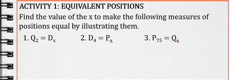 ACTIVITY 1 EQUIVALENT POSITIONS Find The StudyX