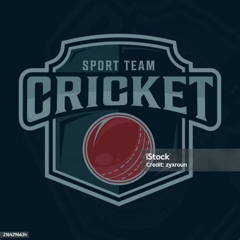 크리켓 스포츠 상징 로고 벡터 일러스트 레이 션 템플릿 아이콘 그래픽 디자인 타이포그래피 스타일을 가진 방패 기장 개념을 가진 토너먼트 리그를위한 클럽 또는 팀의 공 표시