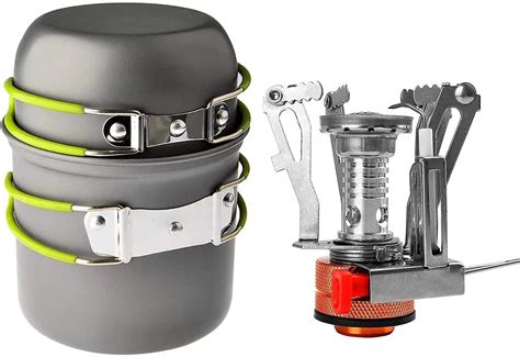 Shayson Fornello Da Campeggio Padella Set Di Pentole Da Campeggio Portatile Outdoor