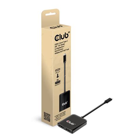 Club 3d Usb 3 2 Gen 2 Type C To Dual Displayport Hub Csv 1555 Mwave