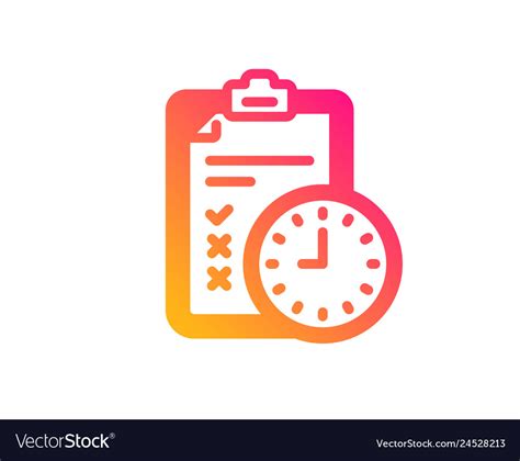 exam time icon checklist sign royalty free vector image