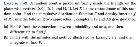 Solved Exercise 349 A Random Point Is Picked Uniformly