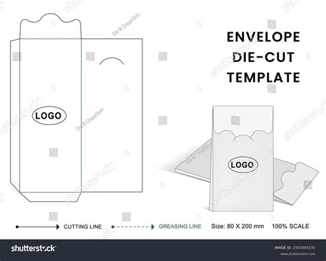 Small Envelope Die Cut Template Stock Vector Royalty Free 2503663235