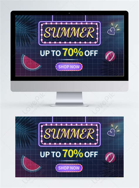 진한 파란색 네온 여름 간판 그리드 프로모션 이미지 사진 465392310 무료 다운로드