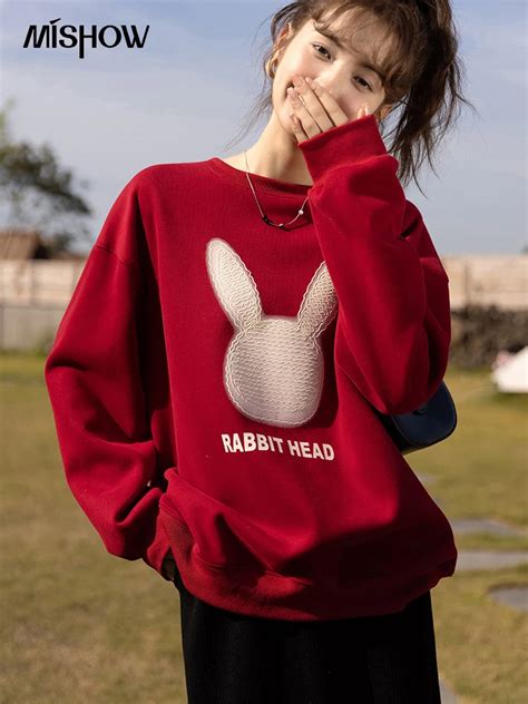 Mishow 따뜻한 플리스 후드티 Mxb44v0240 여성용 한국 패션 긴팔 풀오버 두꺼운 스웨터 2022 겨울 상품 Aliexpress