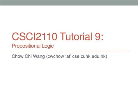 PPT CSCI Tutorial Propositional Logic PowerPoint Presentation ID