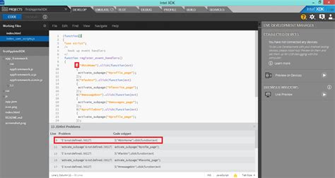 Cordova Intelxdk Is Generating Errors On Simple Javascript Code Stack Overflow