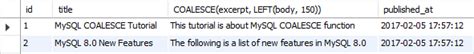 MySQL COALESCE