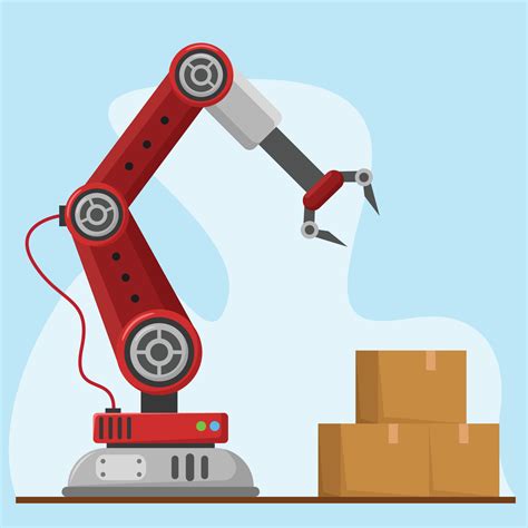 Automatic Industrial Arm Manufacturing Robot Arm In Flat Design Vector Art At Vecteezy