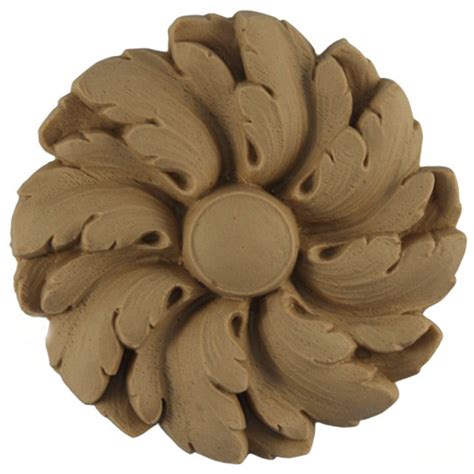 3diam X 716relief Louis Xvi Leaf Round Rosette Design Comp