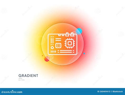 Motherboard Line Icon Pcrepair Concept Motherboard Vector Sign On
