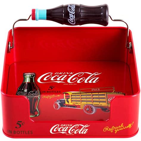 Coca Cola Tin Napkin Dispenser With Coke Bottle Handle