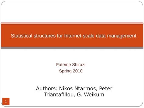 Pptx Statistical Structures For Internet Scale Data Management