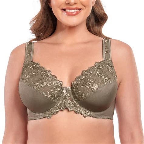 Womens Sexy Lace Embroidered Bras Full Coverage Unlined Underwire Plus