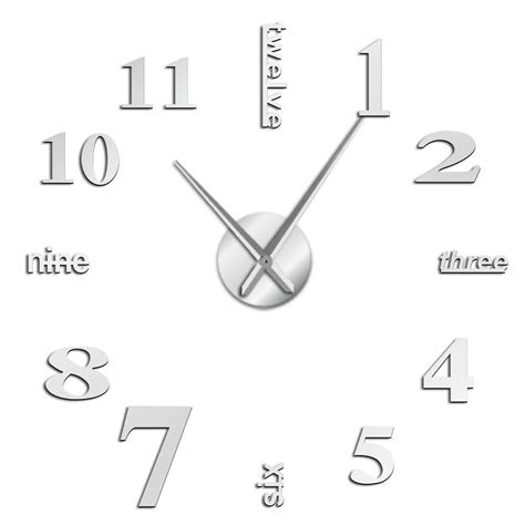Modern Numbers Frameless Wall Clock Stickers Diy Modern Decorative