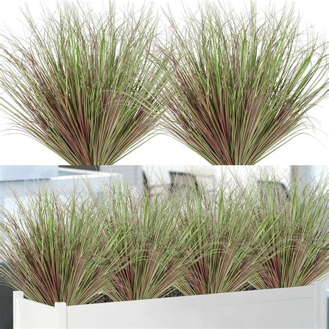 Artificial Grass Plants Outdoor 28 Bundles Fake Wheat Grass Uv Resistant Faux Shrubs Bushes