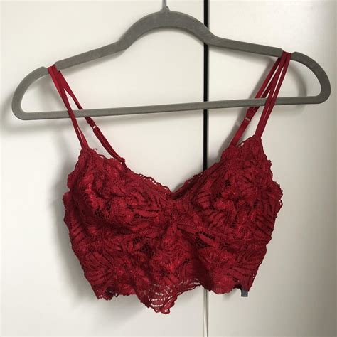 Red Lacy Bralette By Aerie Great For A Pop Of Depop