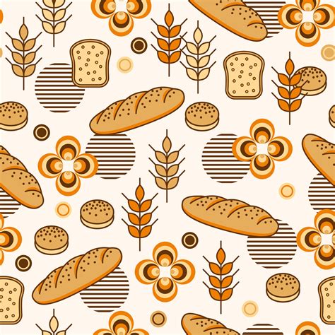 Bread Bakery Themed Background With Icons Design Elements In Simple
