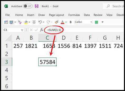 Sum An Entire Column Or A Row Excel Formula