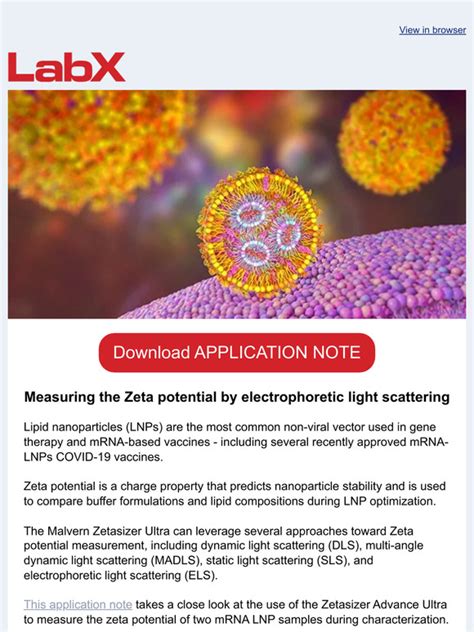 Labx Application Note Characterization Of Mrna Lipid Nanoparticles Using Novel Light