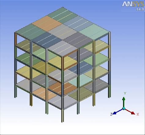 Five Storey Finite Element Model In ANSYS WB Download Scientific Diagram