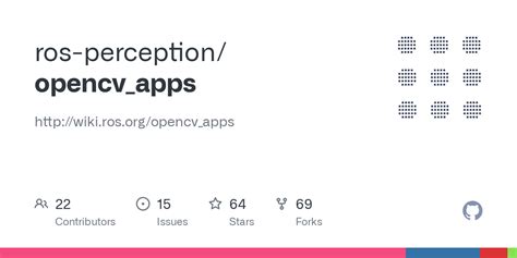 Github Ros Perception Opencv Apps Wiki Ros Org Opencv Apps