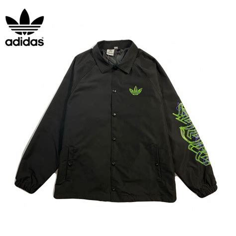 Adidasˉnew Avanian ฤดูใบไม้ผลิและฤดูใบไม้ร่วงโลโก้โลกใหม่แฟชั่นการพิมพ์แบบเกาหลีแจ็คเก็ตกันลม