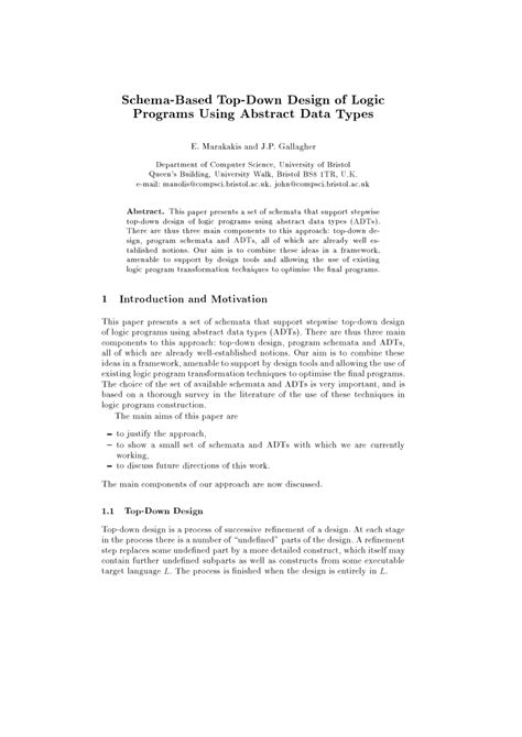 pdf schema based top down design of logic programs using abstract